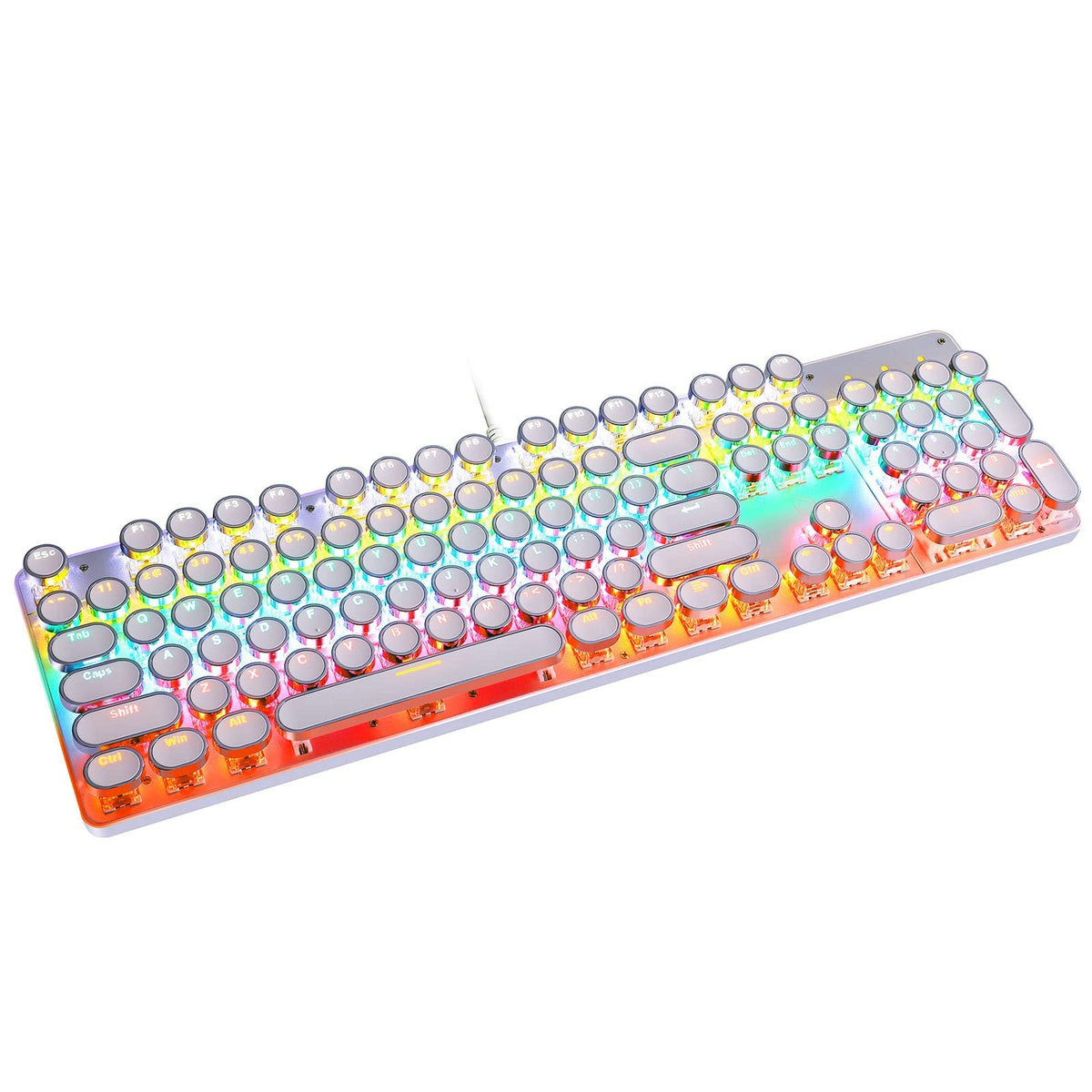YSCP Typewriter Style Mechanical Gaming Keyboard LED Backlit Wired wit