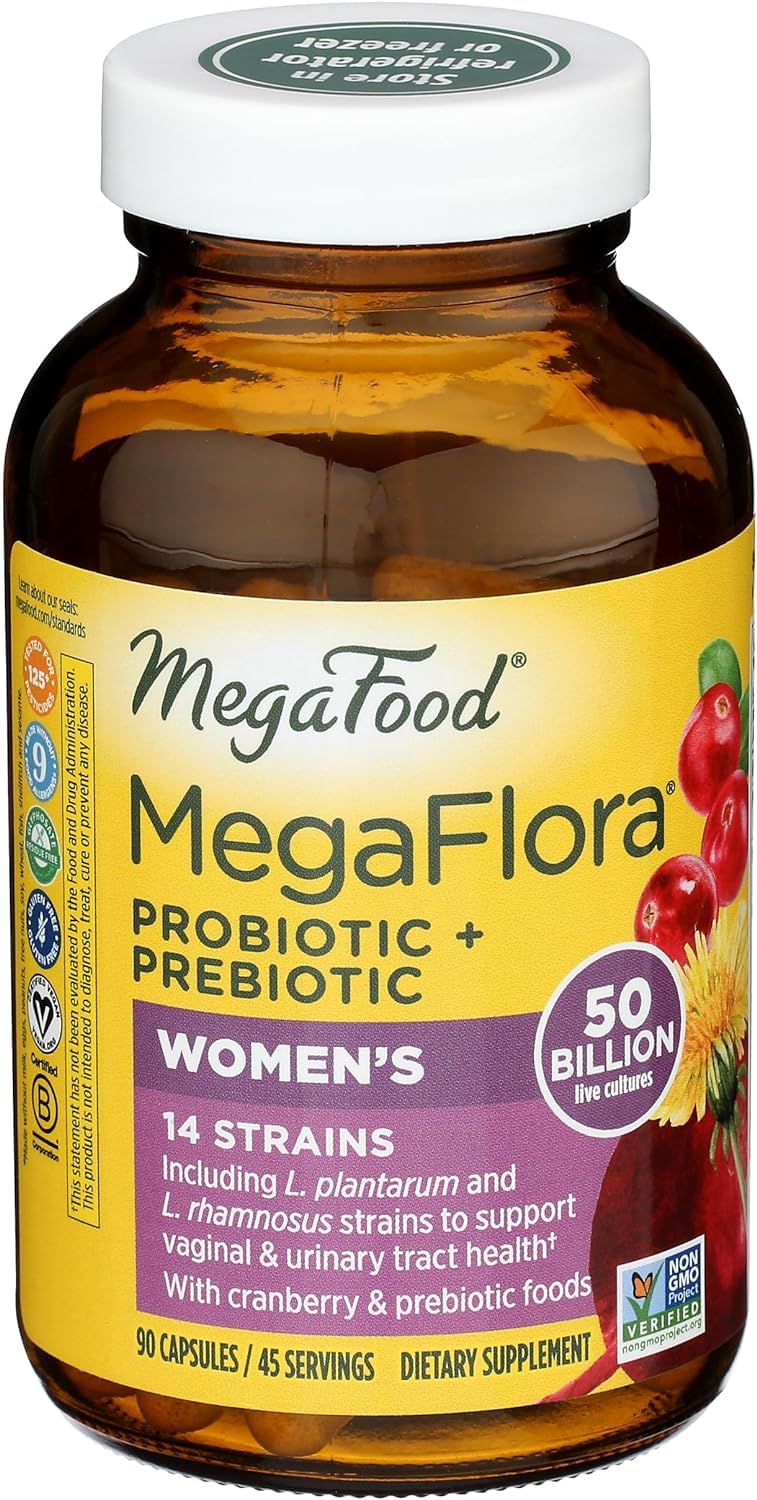 MegaFood MegaFlora Probiotics for Women + Prebiotics - Probiotic with