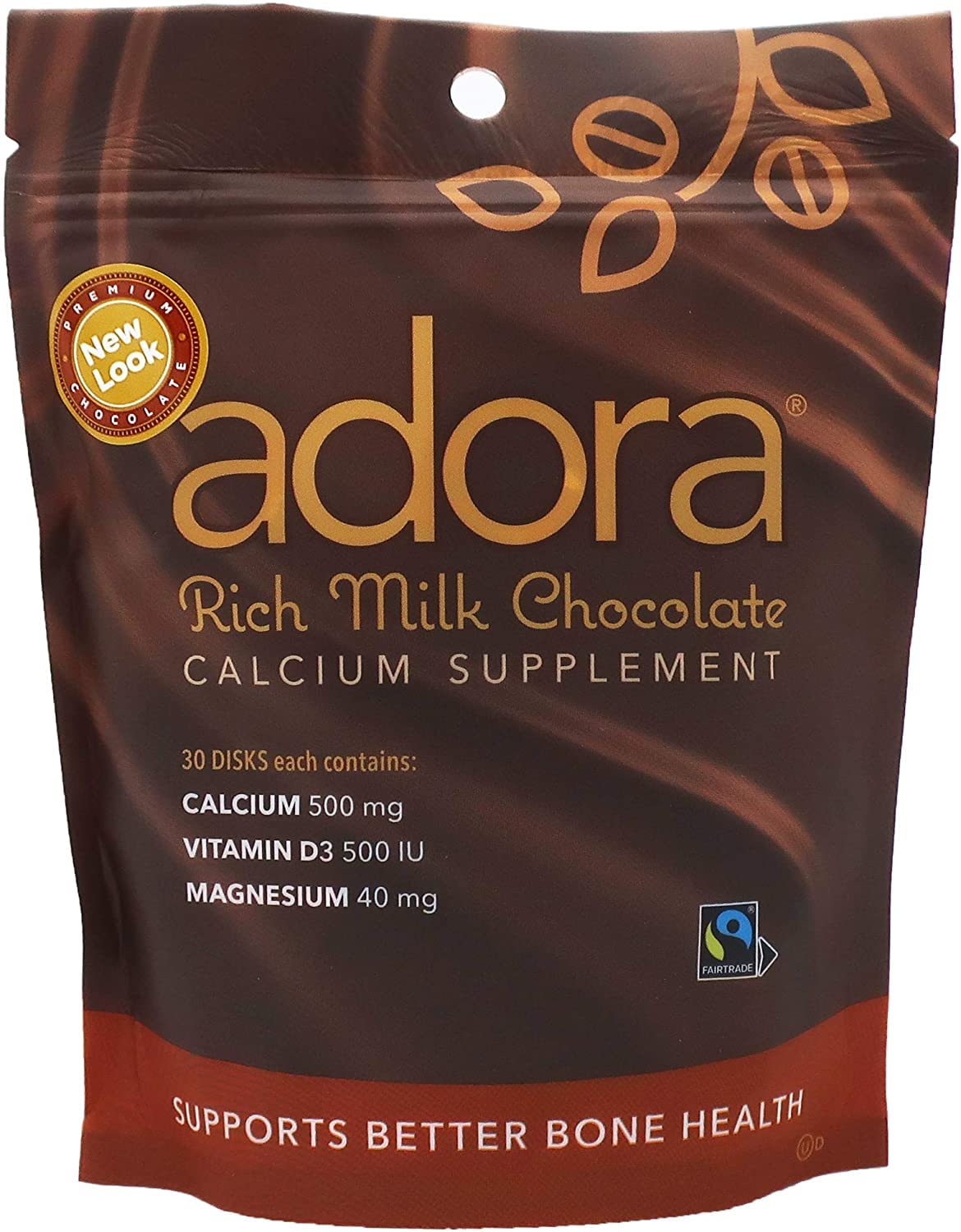 Adora Calcium 500MG Milk Chocolate 30 disks (Pack of 3) — kate-minimalist