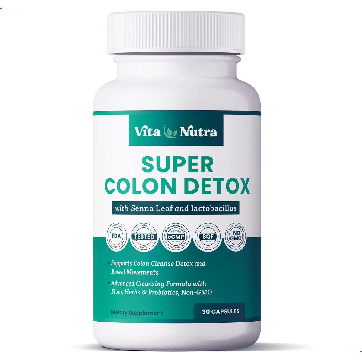 Vita Nutra Super Colon Detox Stool Softener & Cleanse | Smooth, Gentle