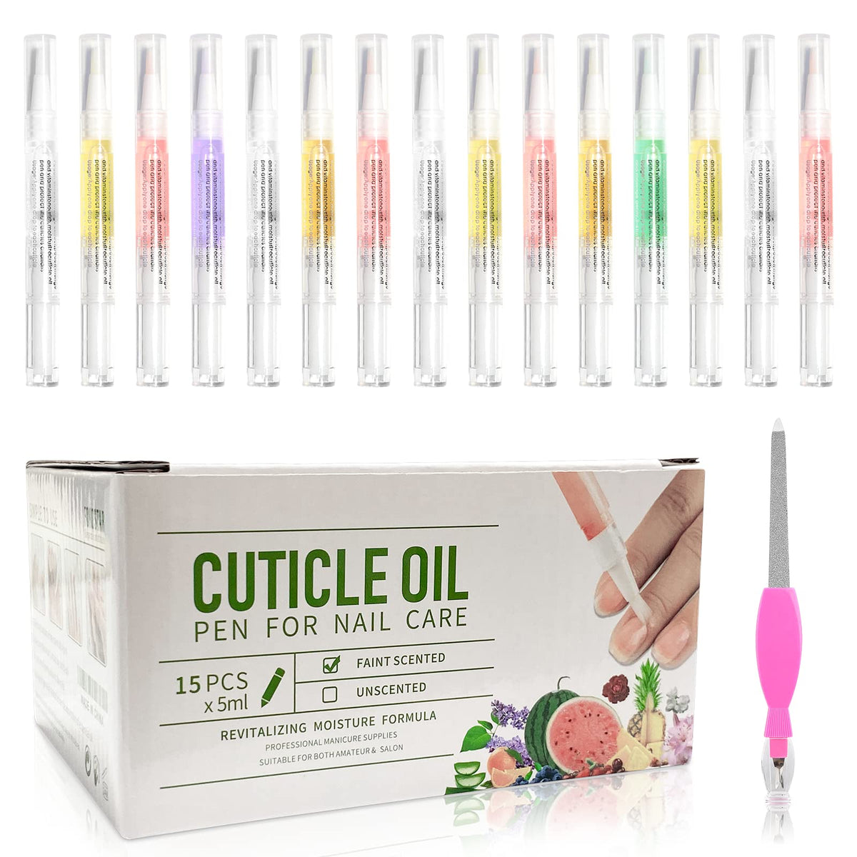 Fokostar 15pcs Scented Cuticle Oil Pen Set - Nail Repair & Growth, Pro