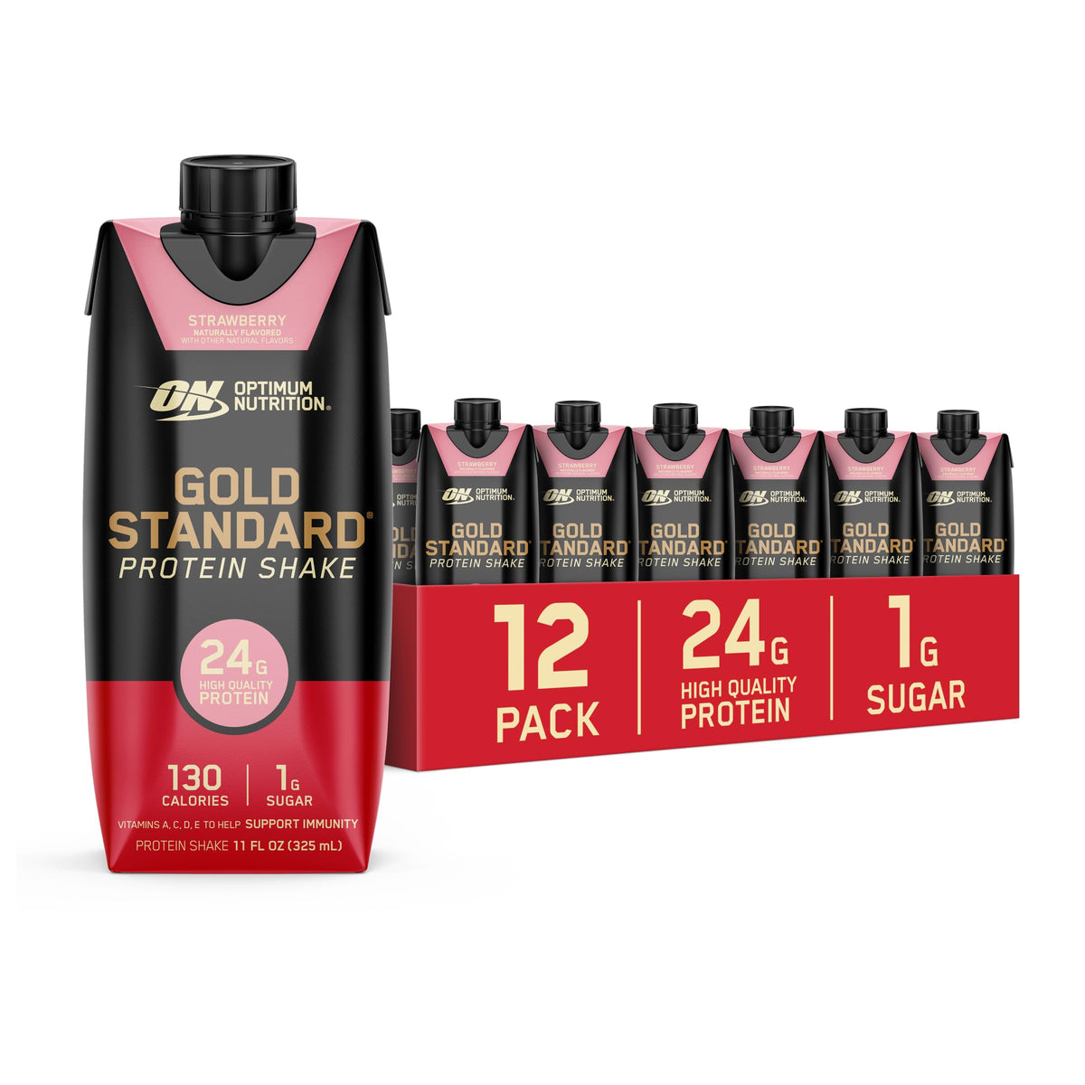 Optimum Nutrition Gold Standard Protein Shake, 24g Protein, Ready to D