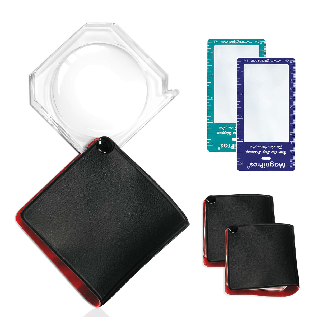 MAGDEPO 6X Pocket Magnifier Small Square 1.75" Acrylic Magnifying Glas