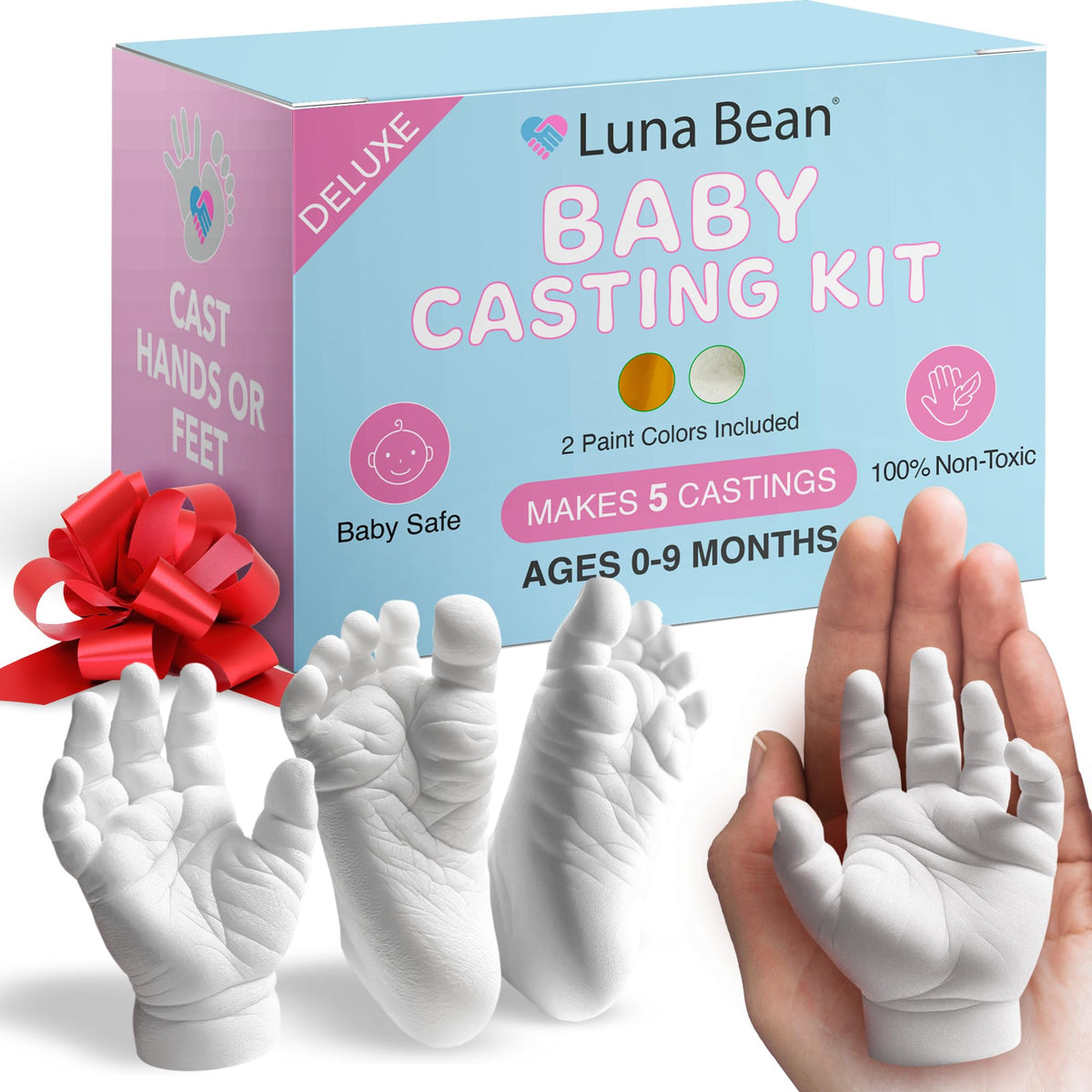 Luna Bean Deluxe Baby Keepsake Hand Casting Kit - Hand Mold Casting Ki