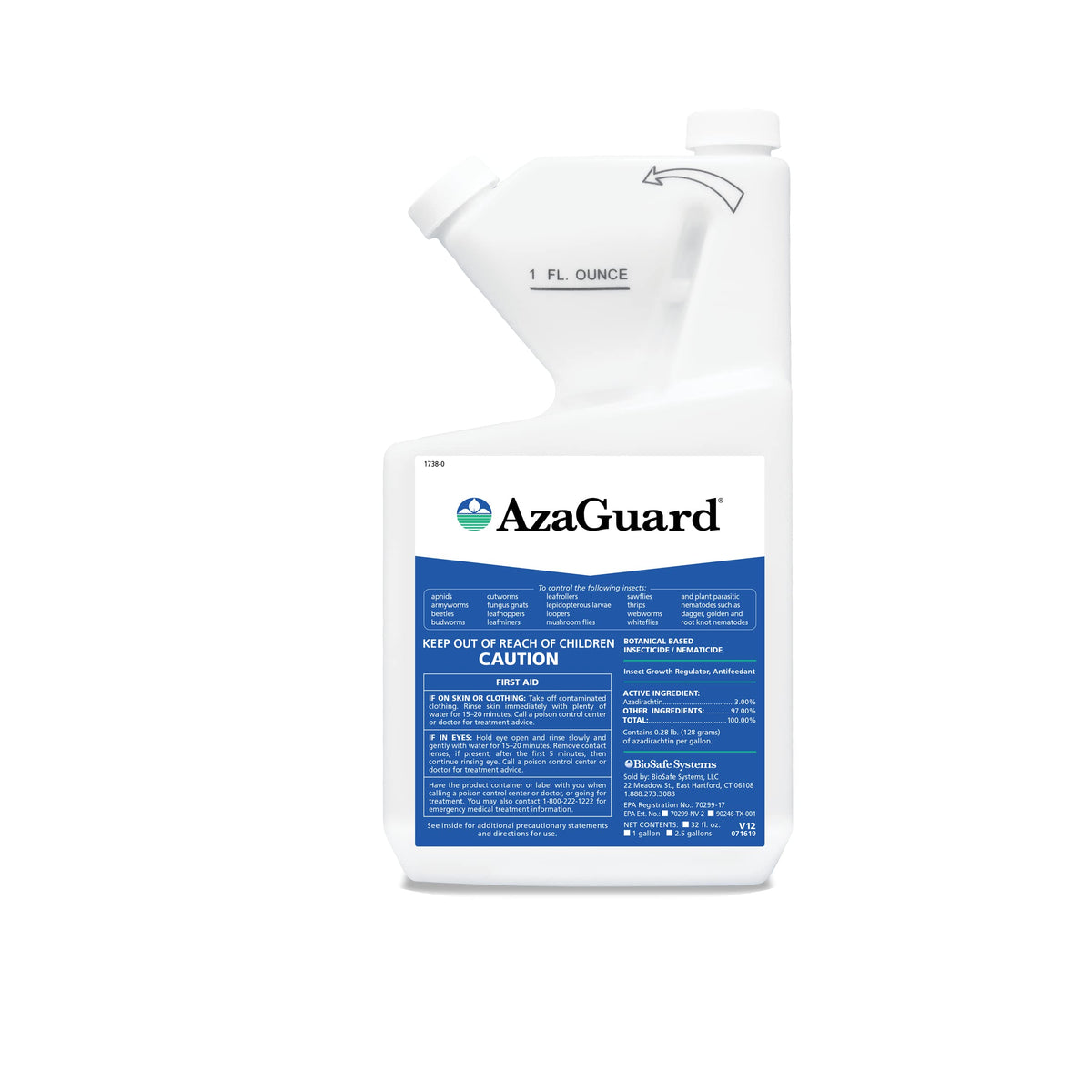AzaGuard Botanical Insecticide Nematicide Concentrate - 32 oz - OMRI L