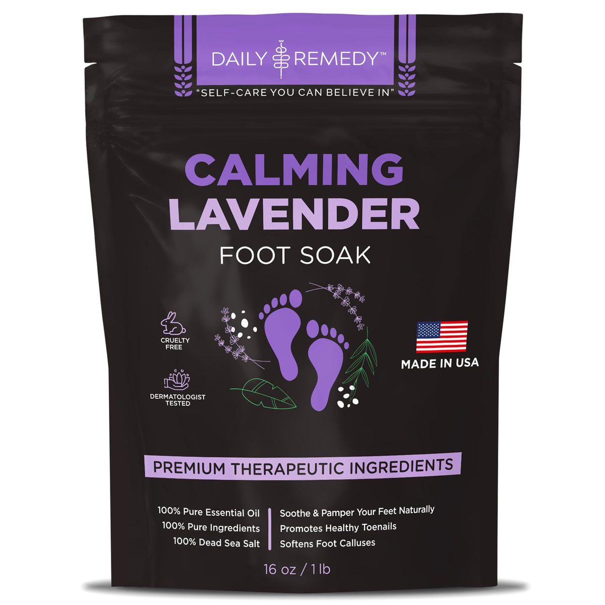 Calming Lavender Foot Soak with Epsom Salt, Made in USA, Foot Soak Soo