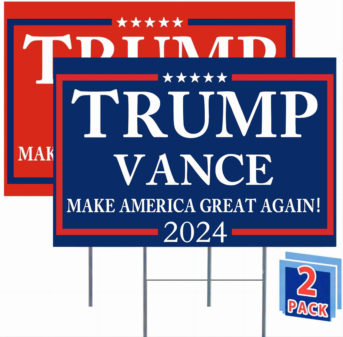 MAGJIUKE Trump Vance 2024 Yard Sign, Donald Trump President JD Vance V