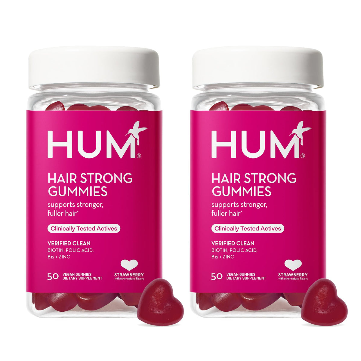 HUM Hair Strong - Daily Gummies with Biotin to Improve Hair Growth - F