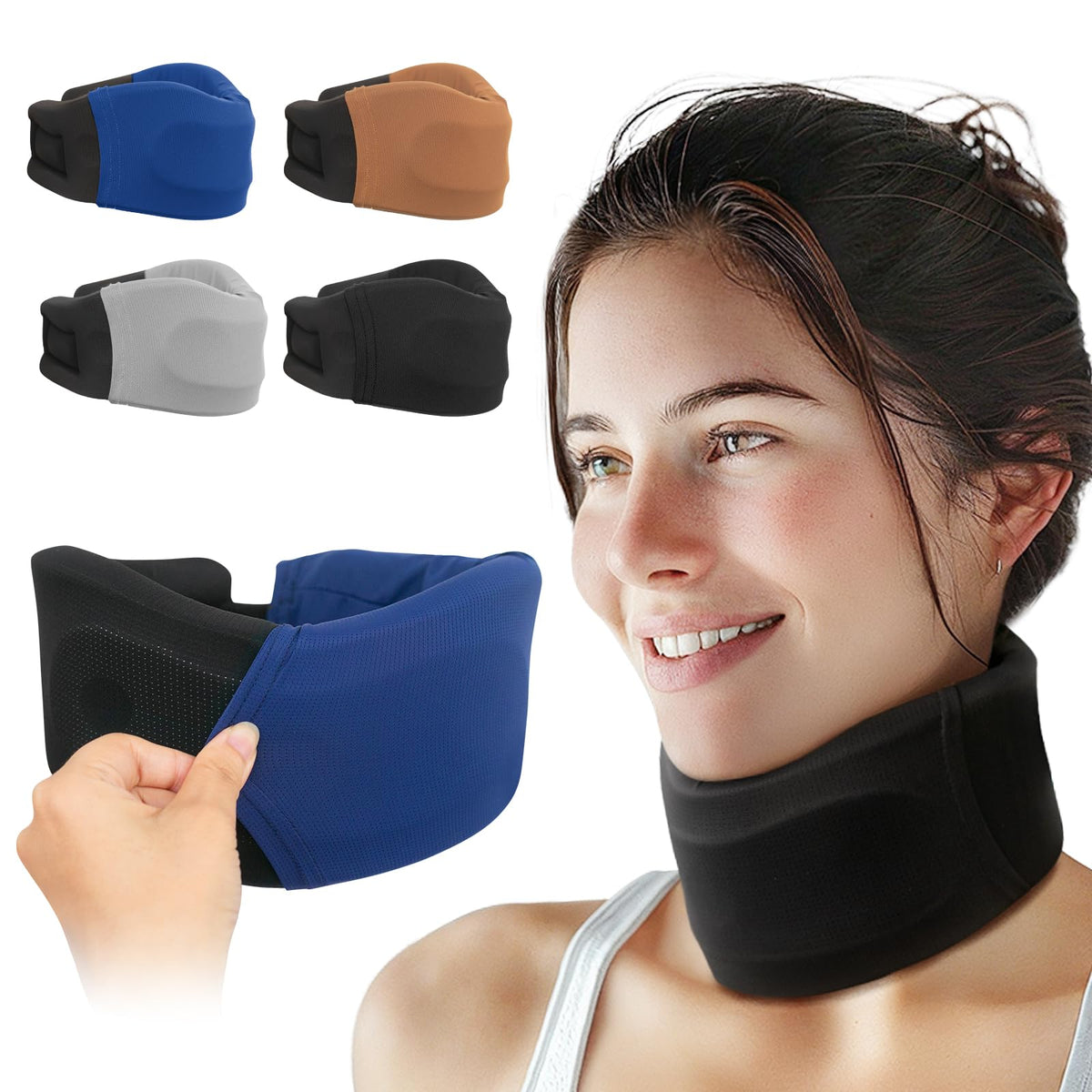Neck Brace Cervical Collar, Soft Neck Support Brace with 4pcs Cloth Co