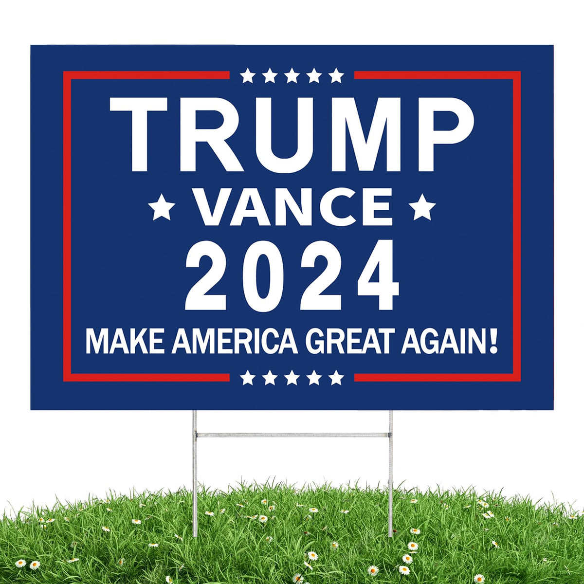 Trump JD Vance 2024 Yard Sign,17×11.8 Inch Take America Great Again Ya