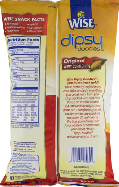 Wise Foods Original Dipsy Doodles Wavy Corn Chips 9.25 oz. Bag (4 Bags ...