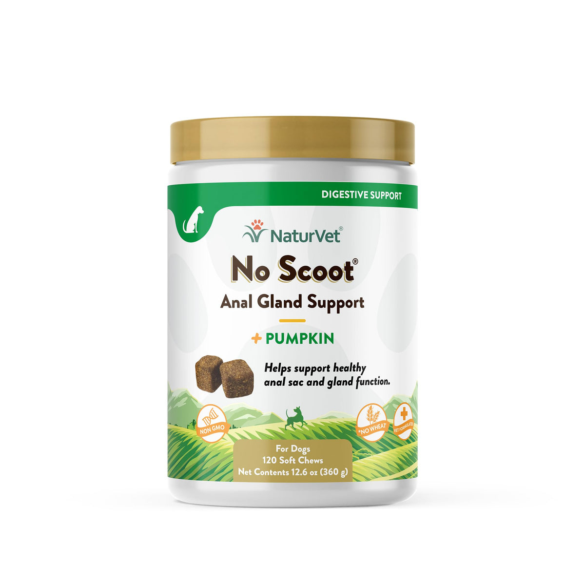 NaturVet - No Scoot for Dogs - 120 Soft Chews - Plus Pumpkin - Support