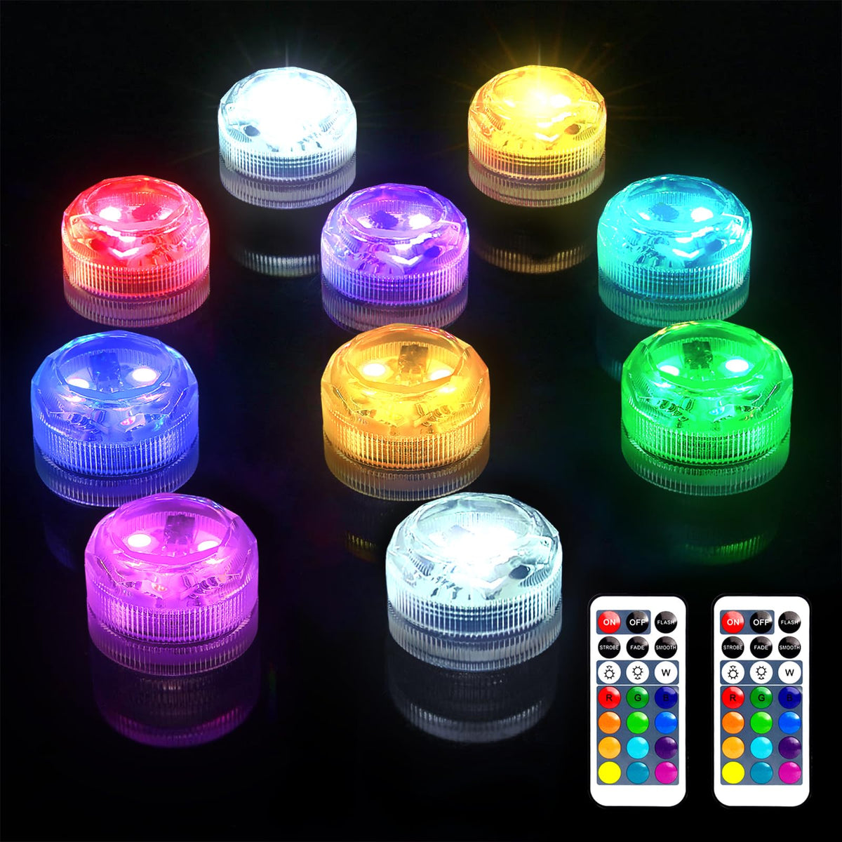 VK Small Submersible LED Light with Remote Control,Mini LED Light,Wate