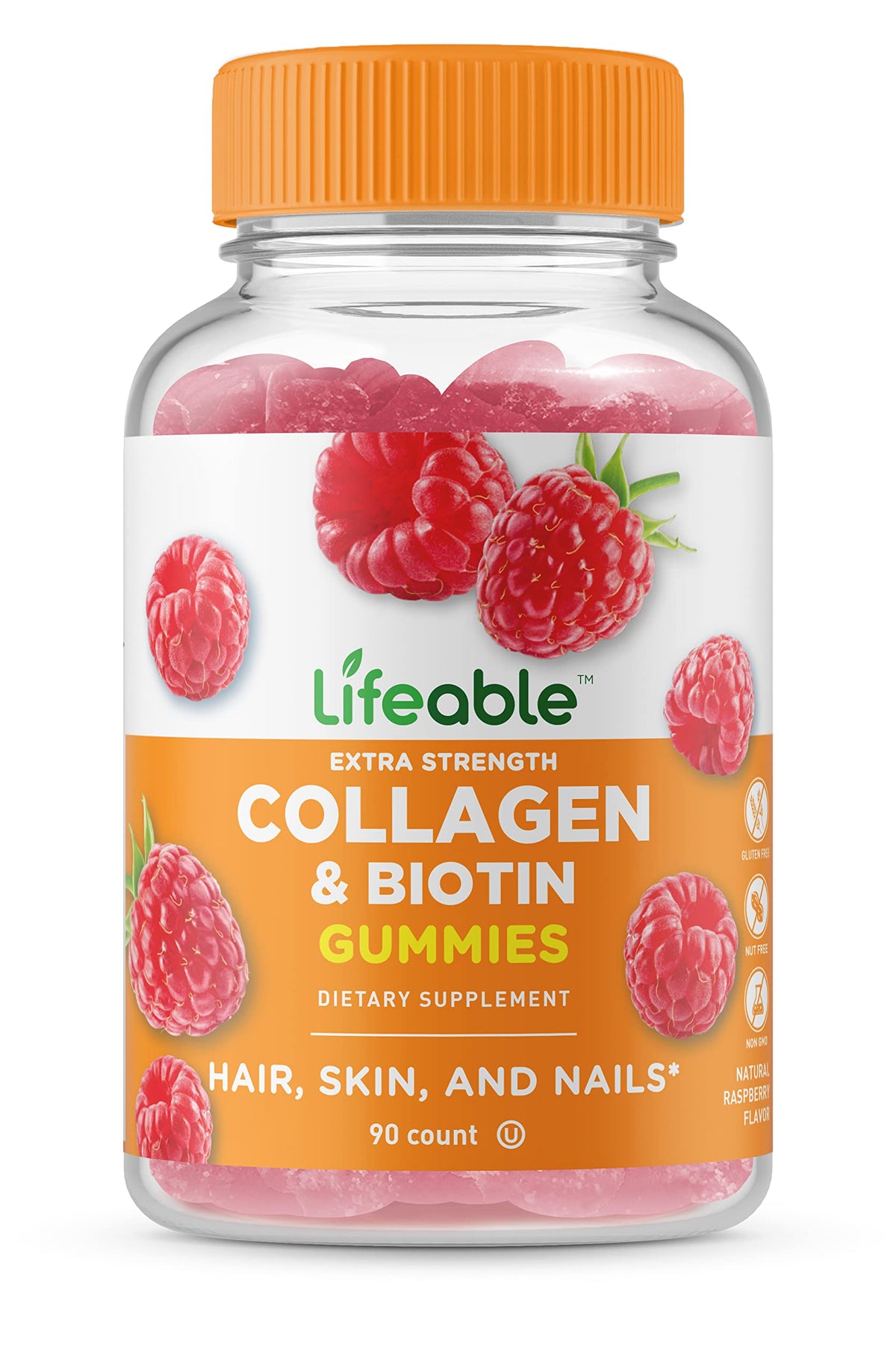 Lifeable Collagen peptides 100mg with Biotin 10000mcg - Great Tasting
