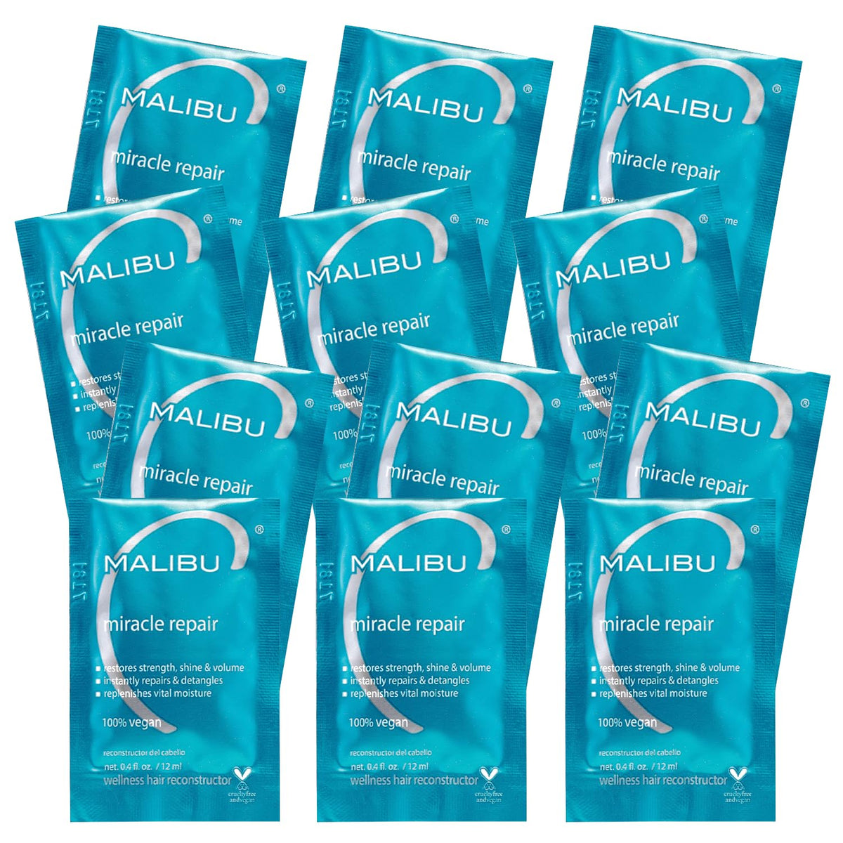 Malibu C Miracle Repair Hair Reconstructor (12 Packets) - Nourishing H