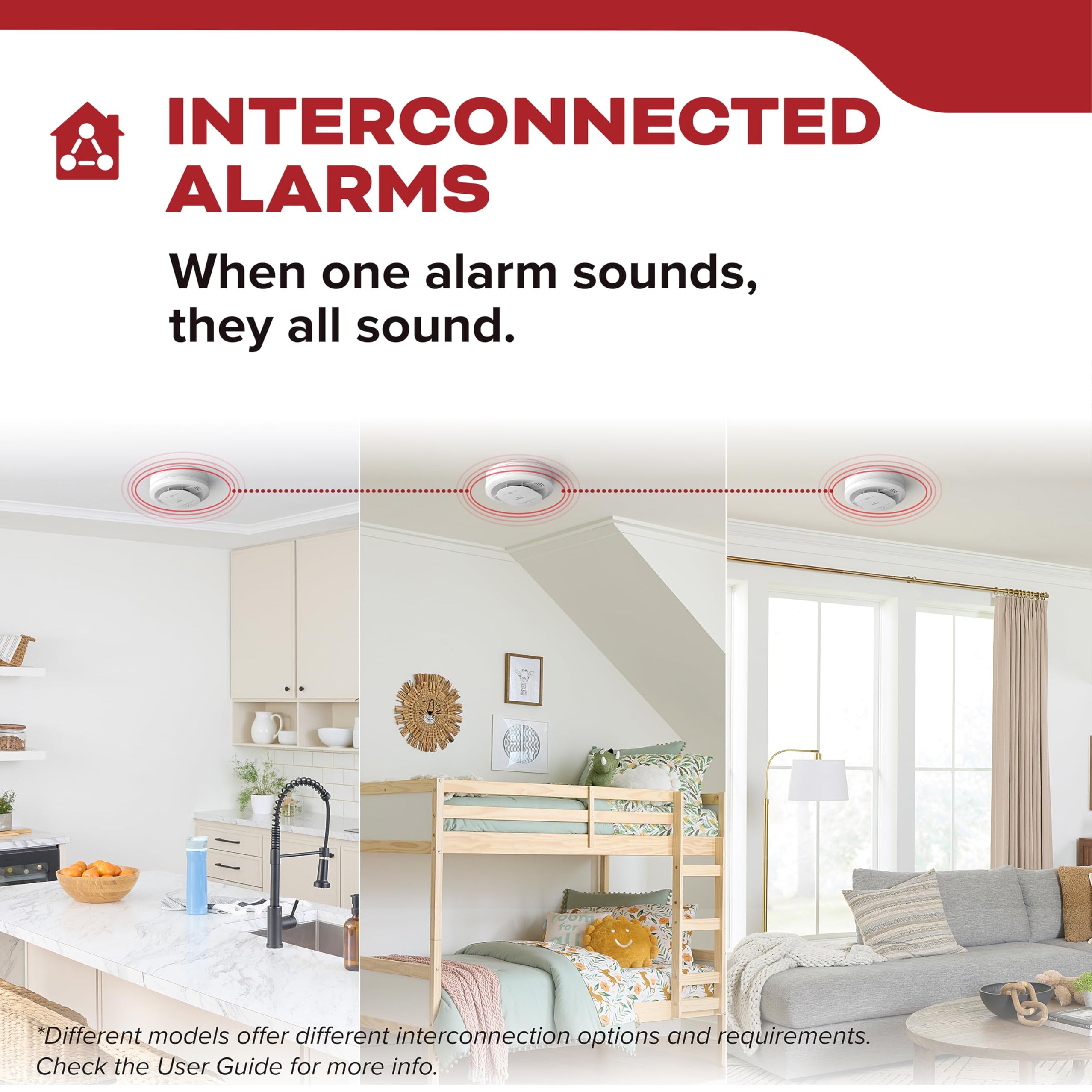 Kidde Hardwired Smoke Detector, 10-Year Battery Backup, Interconnectab