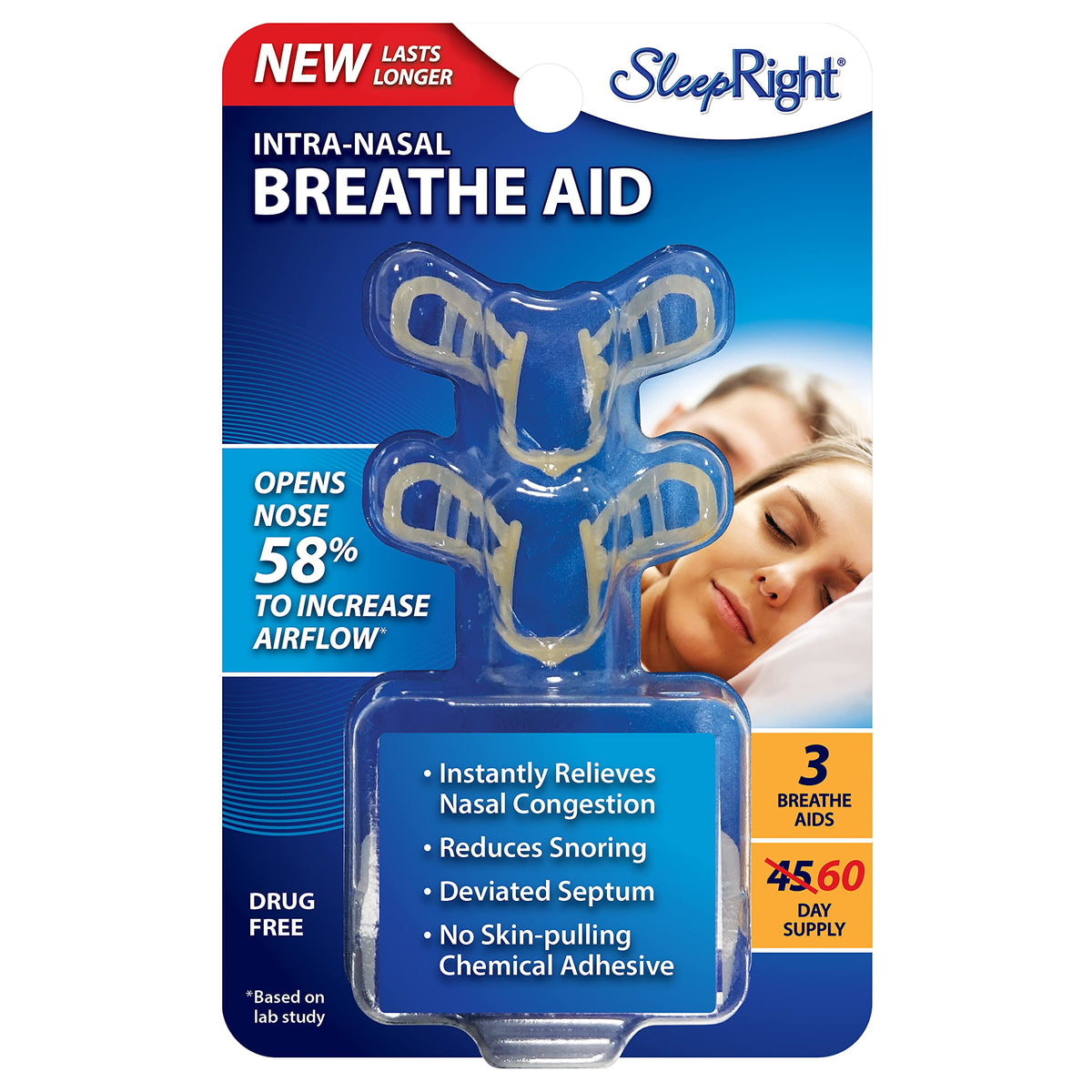 New SleepRight Intra-Nasal Breathe Aids Breathing Aids for Sleep Nasal