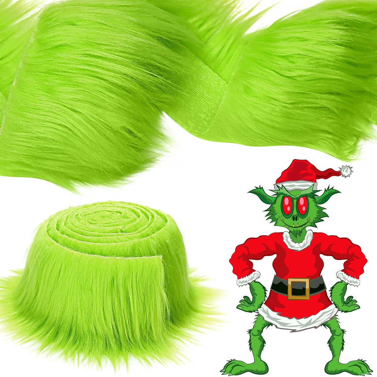 Faux Fur Fabric Christmas Fluffy Fuzzy Craft Shaggy Synthetic Plush Pa