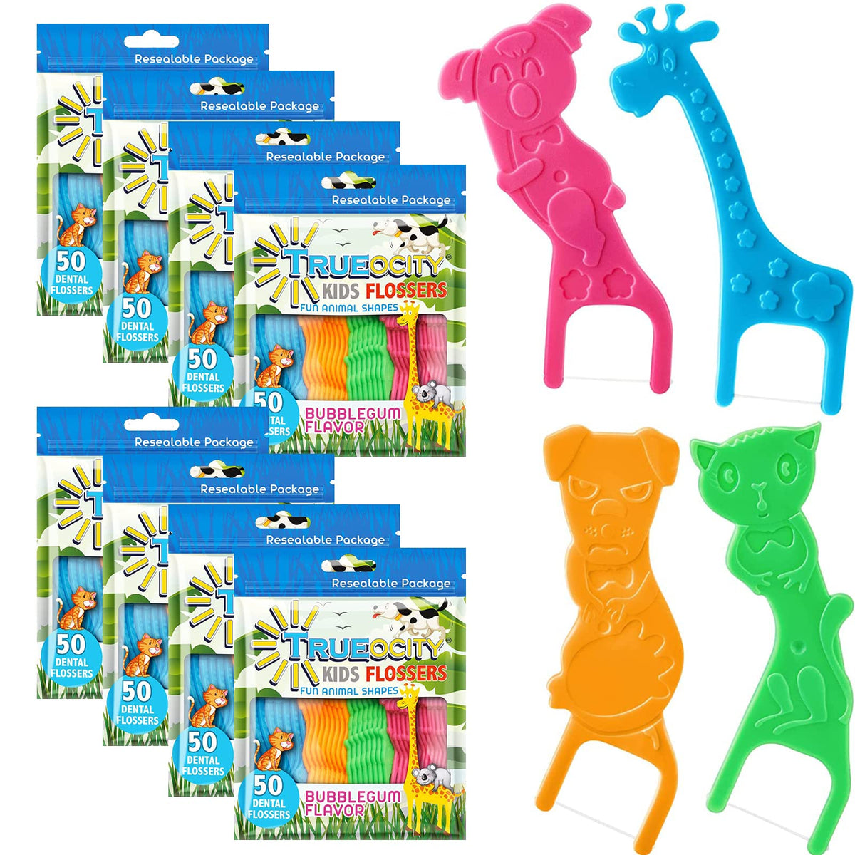 Kids Flossers 8 Pack (400 Total), Kids Floss Picks, Flossers Kids, Flo