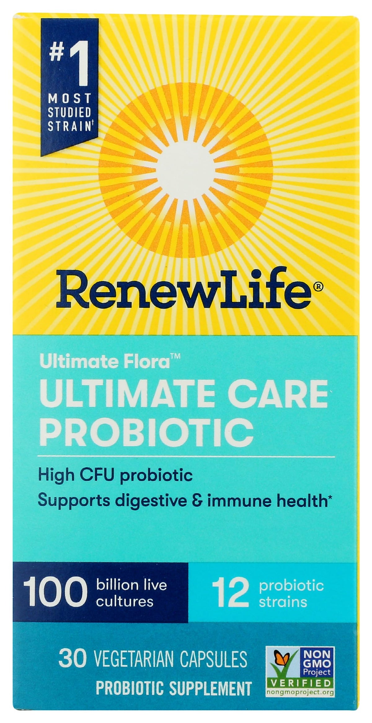 Renew Life, Ultimate Flora Care Probiotic 100 Billion, 30 Count