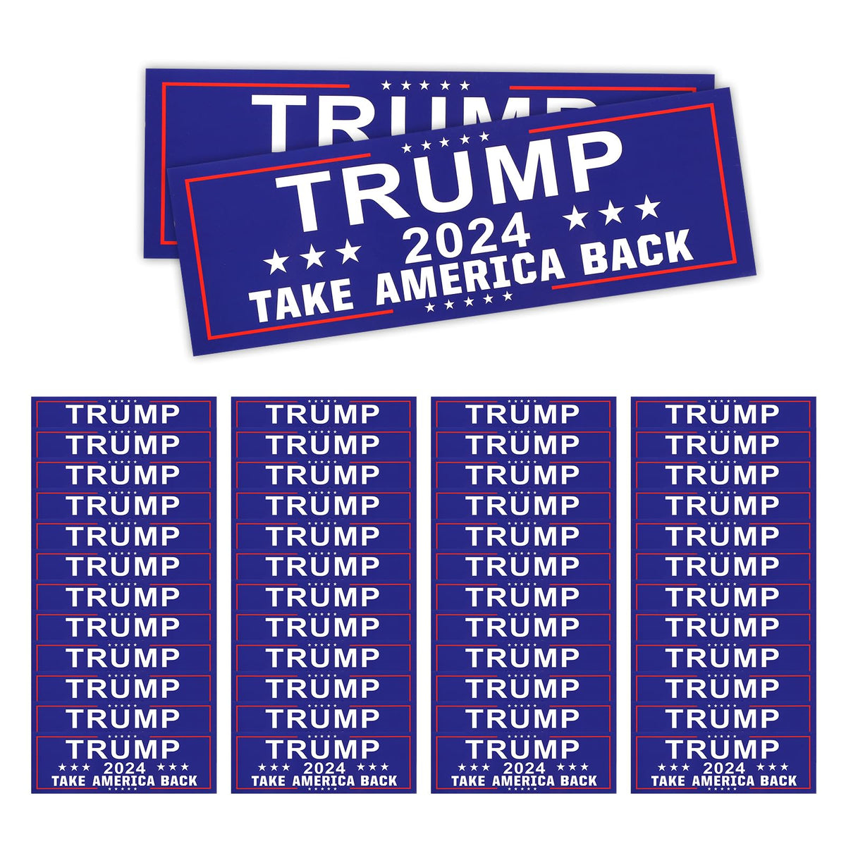 50pcs Trump Stickers, 9x3 Inch Self-Adhesive Trump Decals Waterproof T ...