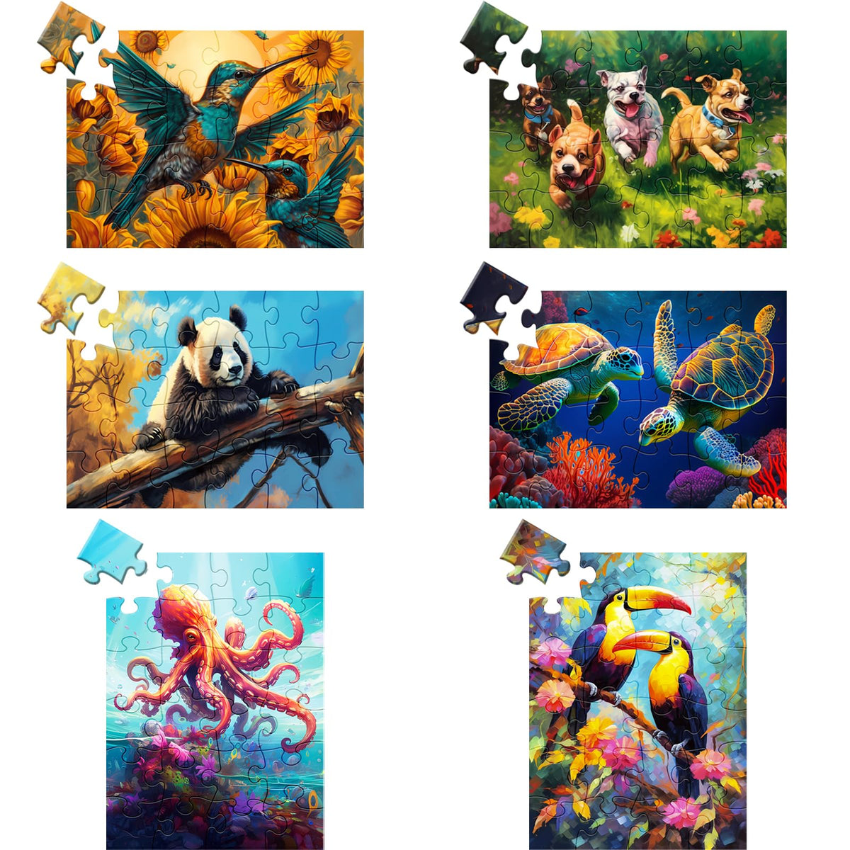 6 Pack 24 Large Piece Puzzle for Seniors Paper Dementia Puzzles for El