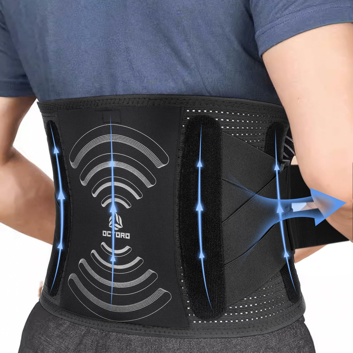 Back Brace for Men Women Lower Back Pain Relief with 7 Stays, Adjustab ...