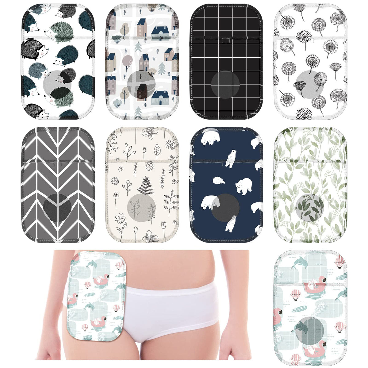 Weewooday 9 Pcs Ostomy Bag Covers Waterproof Ostomy Shower Cover Light