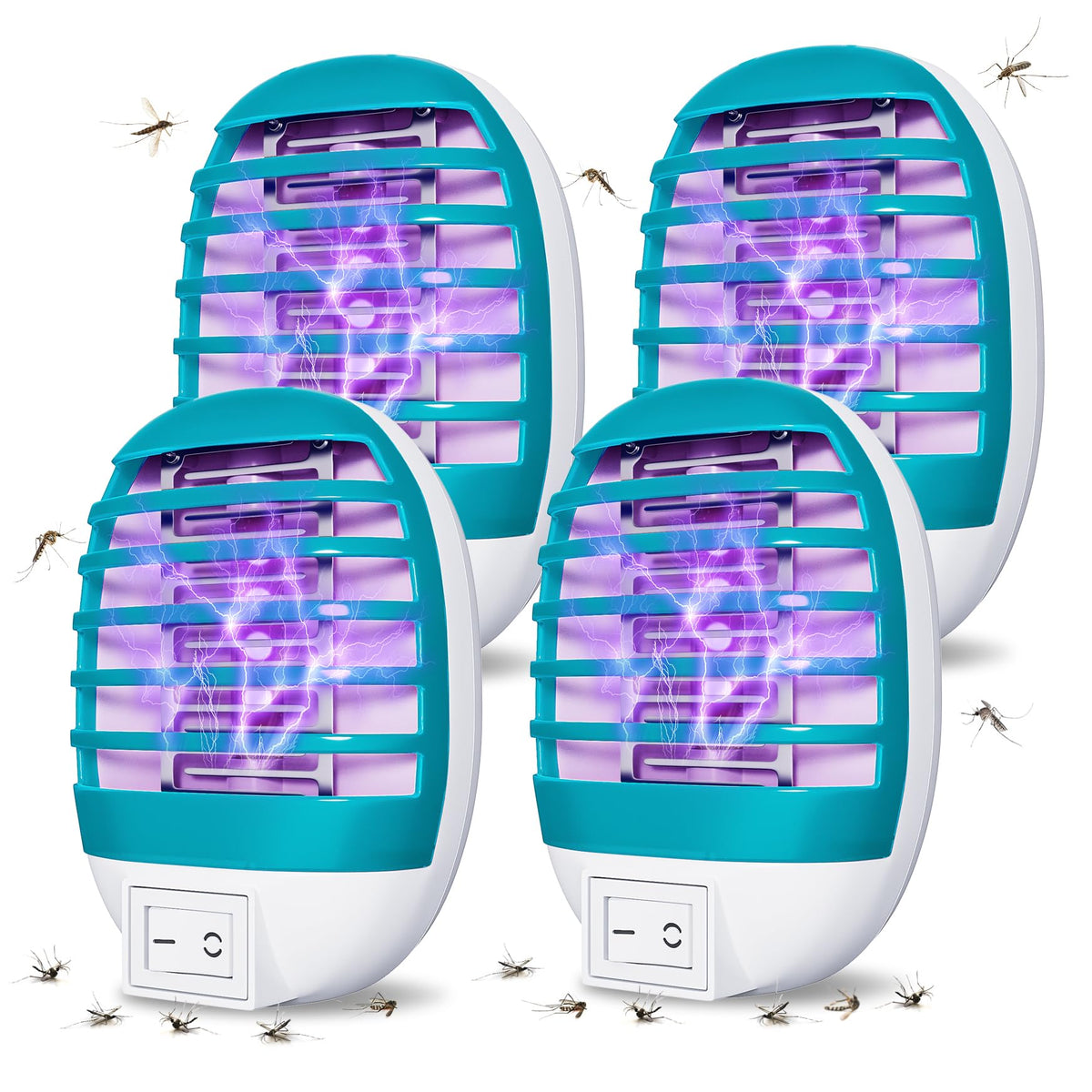 4 Pack Plug in Bug Zapper Indoor Flying Insect Trap, Electronic Mosqui ...