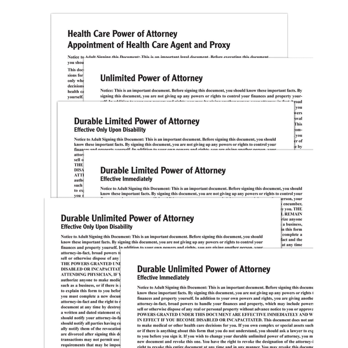 ADAMS Power of Attorney Forms Pack, includes Forms and Instructions (A