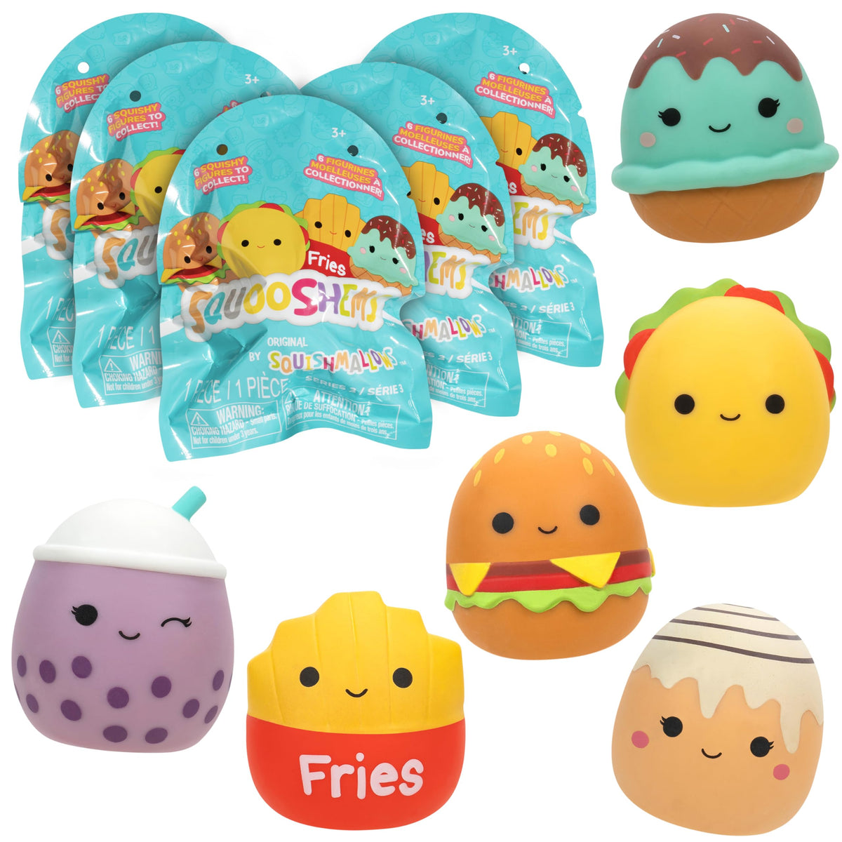 Squishmallows Squooshems: Food Series 5-Pack - Official Kellytoy - Col