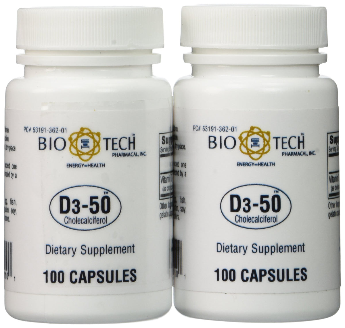 Bio-Tech - D3-50 50,000 IU, 100 Count (Pack of 2)