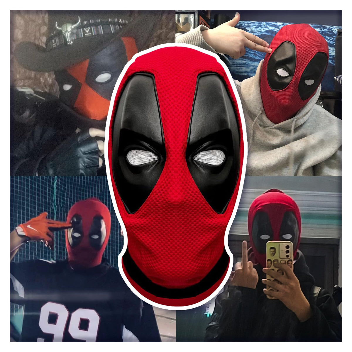 YYKULKEY Halloween Superhero DP Mask Red Hood Face Hider Mask Hallowee