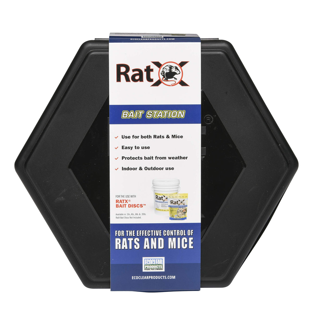 RatX EcoClear Products 620301-3D, Rodent Station, Plastic, Small Size