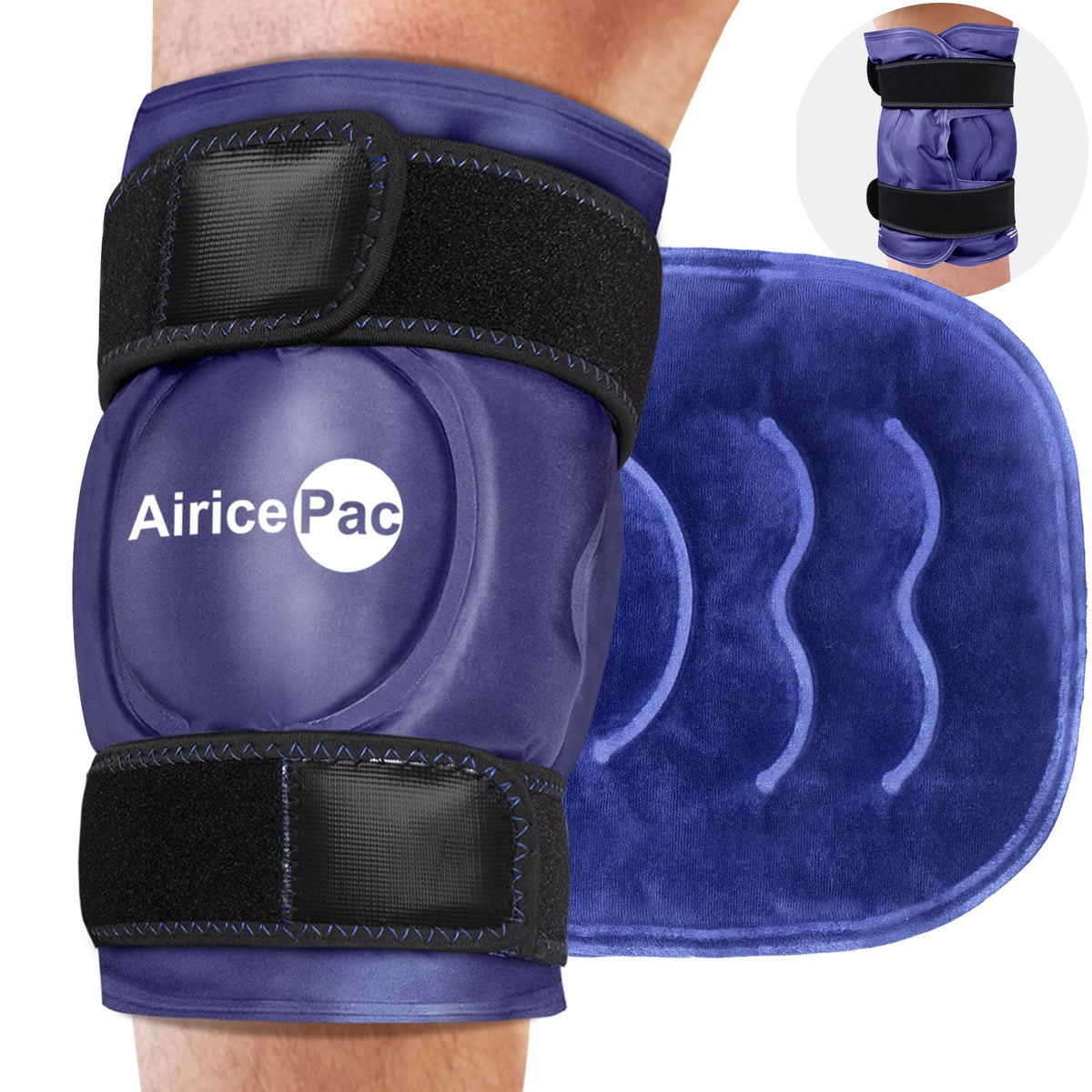 AiricePac XXL Ice Pack Wrap Around Entire Knee After Surgery, Reusable ...
