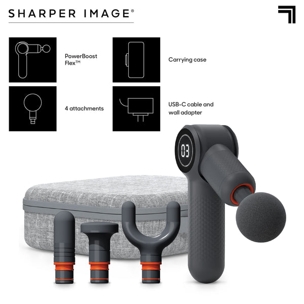 Sharper Image Powerboost Flex Percussion Massager, 120° Pivot Massage ...