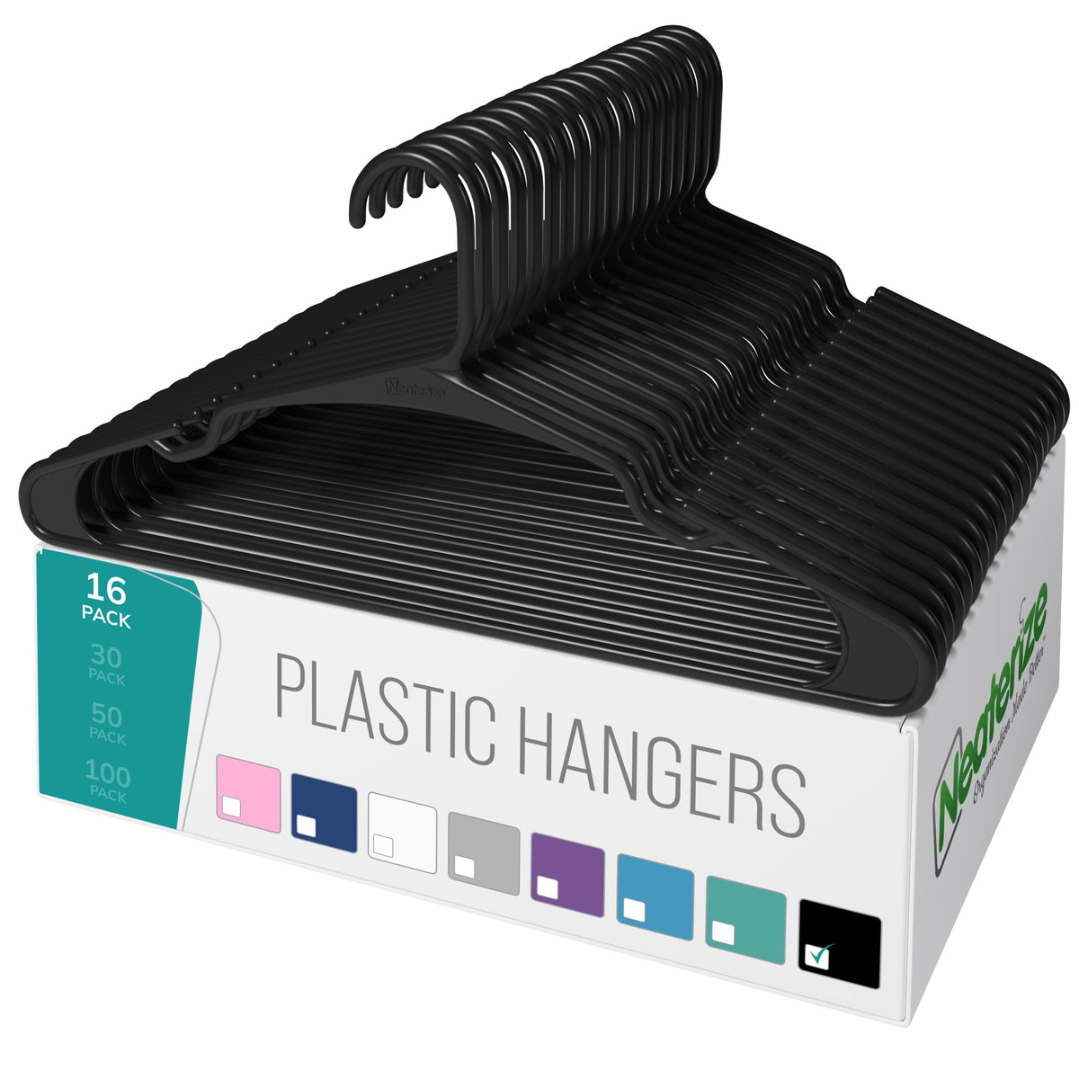 Clothes Hangers Plastic 16 Pack for Adults - Plastic Hangers, The Perf