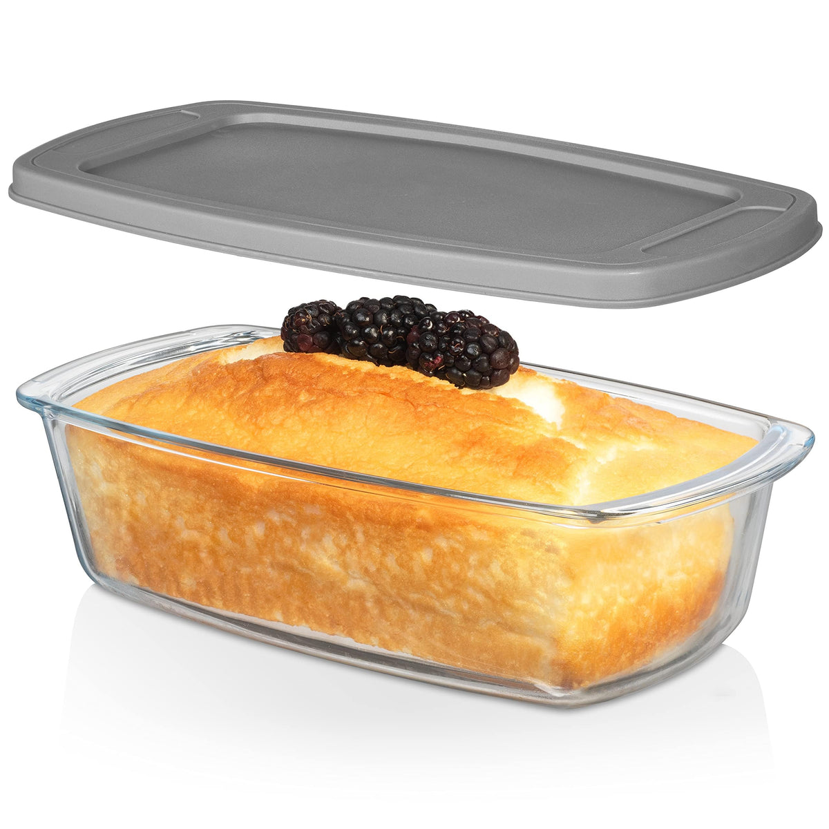 Razab LARGE 7.6 Cups/1800 ML/1.9 Qt Glass Loaf Pan with Lids - Meatloa