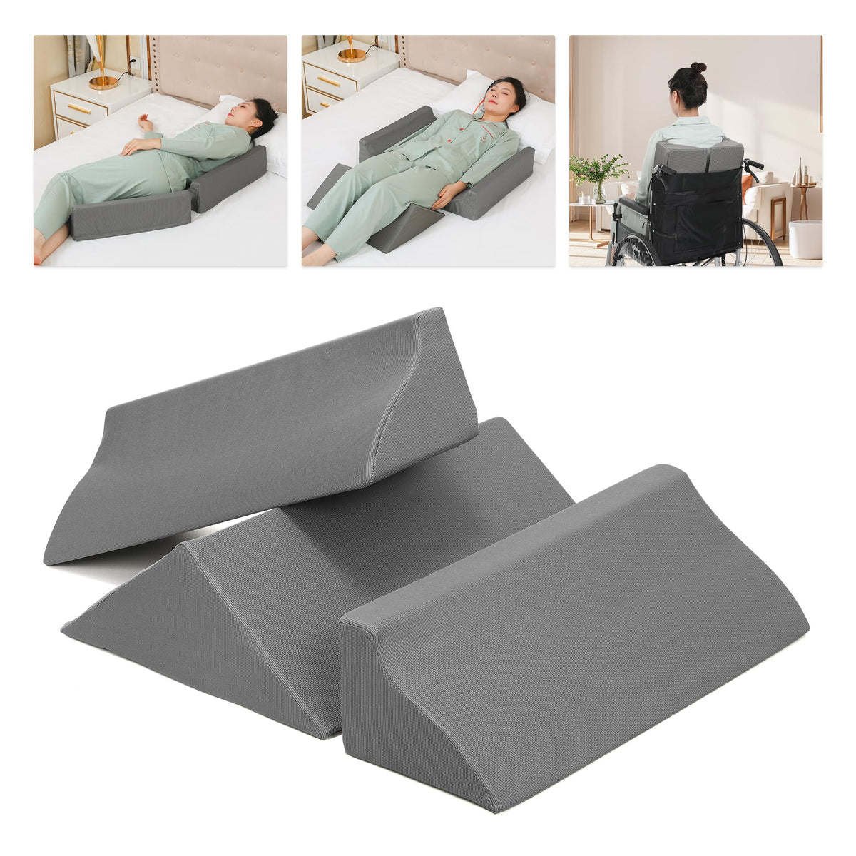 Fanwer Bed Wedges & Body Positioners (3 in 1), 40 Degree Wedges for Be