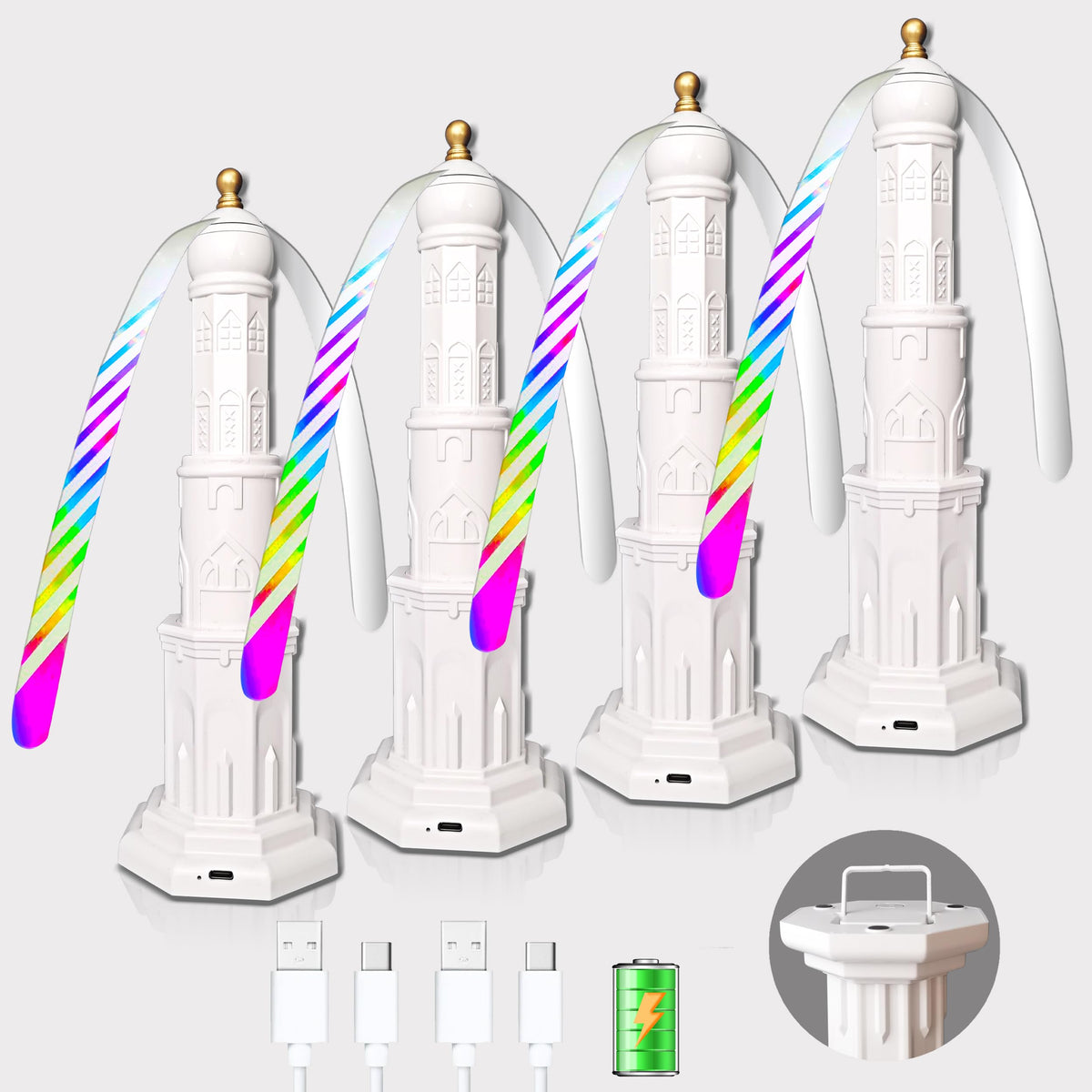 NIASIA 4pcs Food Fans for Tables Rechargeable,Retractable Food Spinner