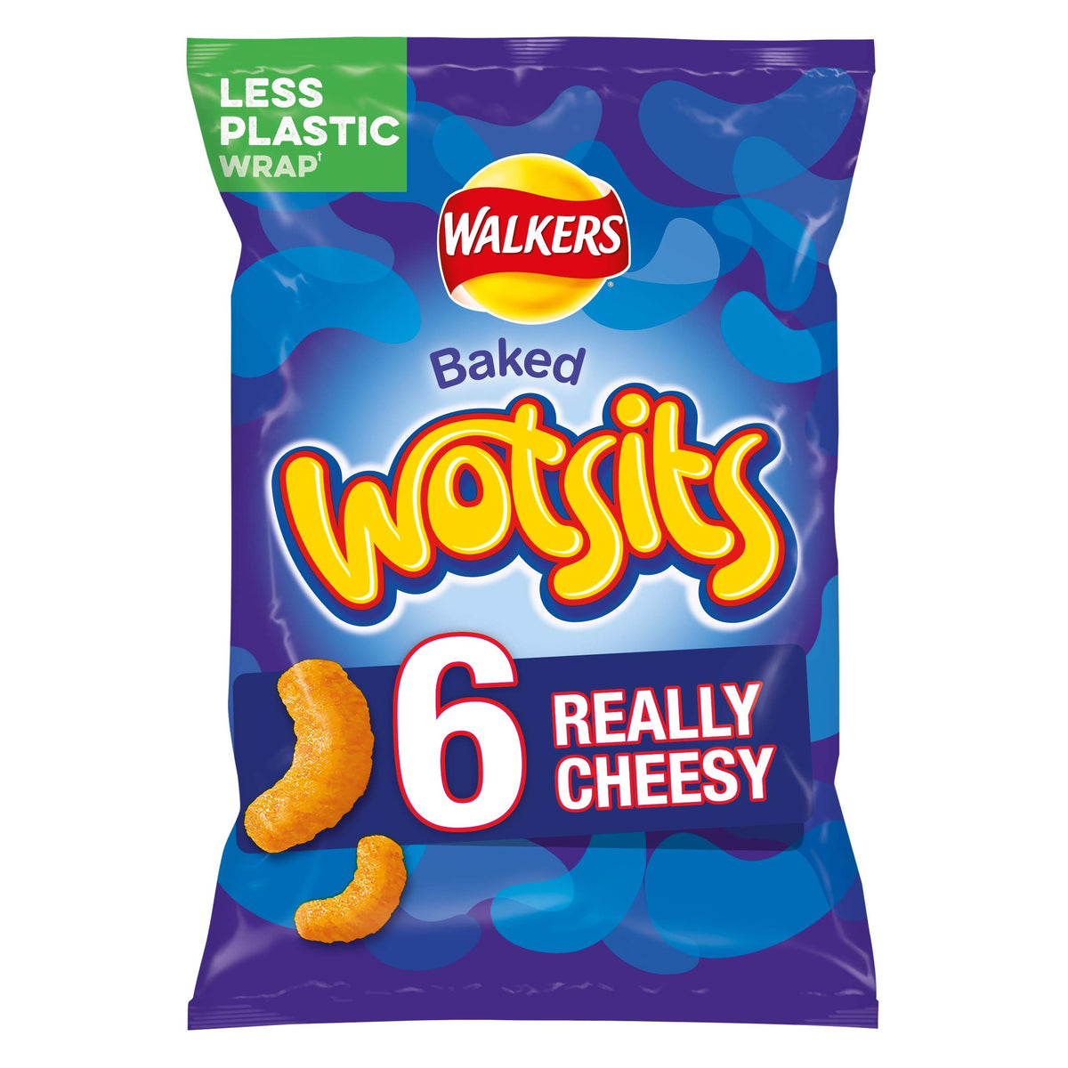 WALKERS Wotsits Really Cheesy Flavour Crisps Multipack 6 x 17g Bags by