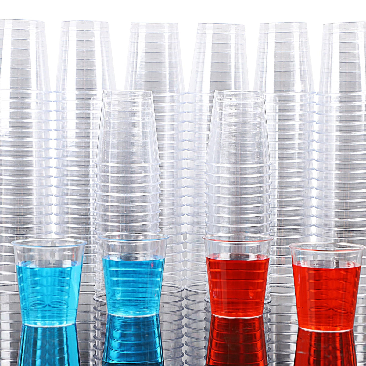 Zcaukya 500 Shot Glasses, 1oz Clear Plastic Disposable Hard Cups, Mini