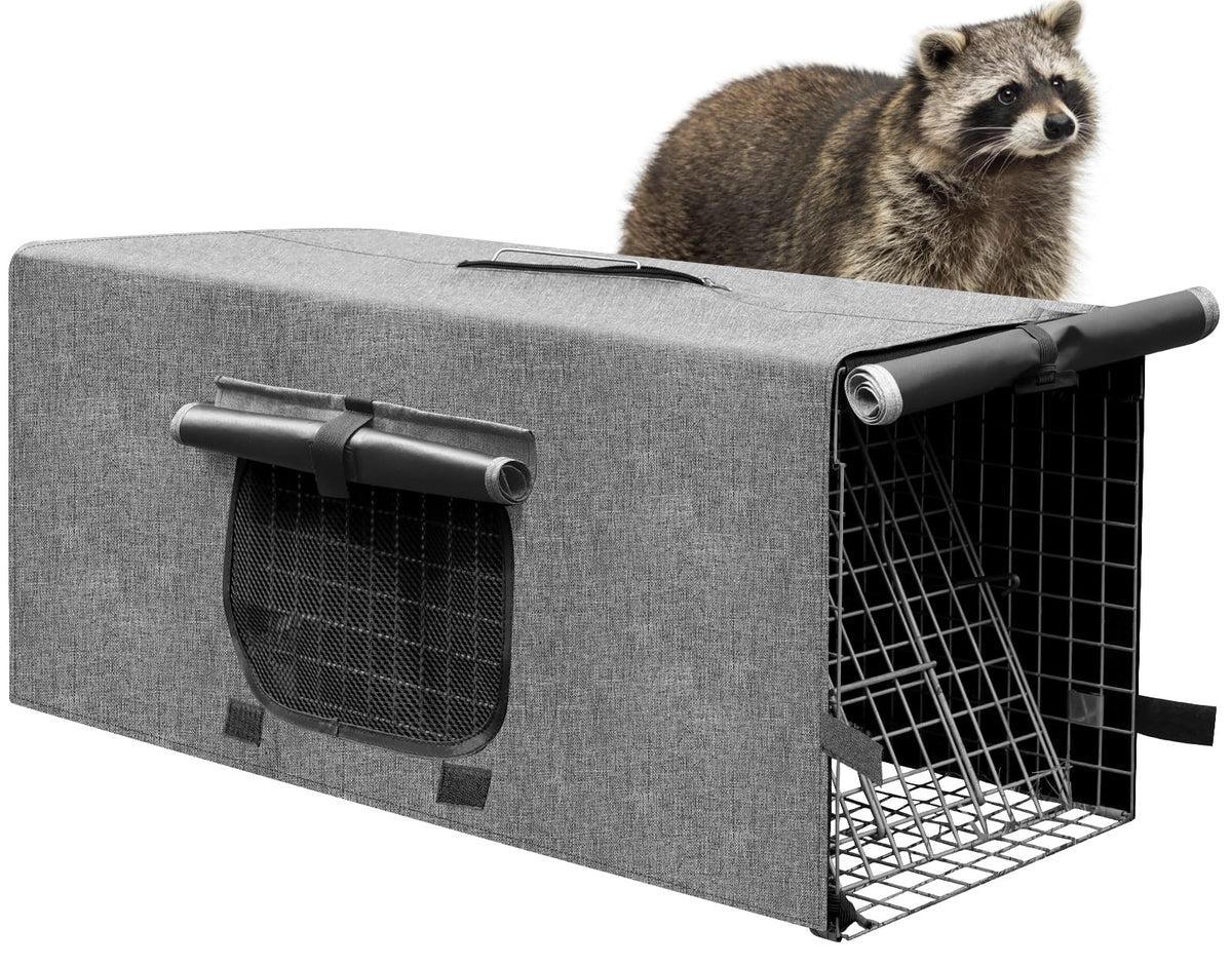 Animal Trap Cage Cover, Trap Cage Cover with Mesh Window for 1-2 Door