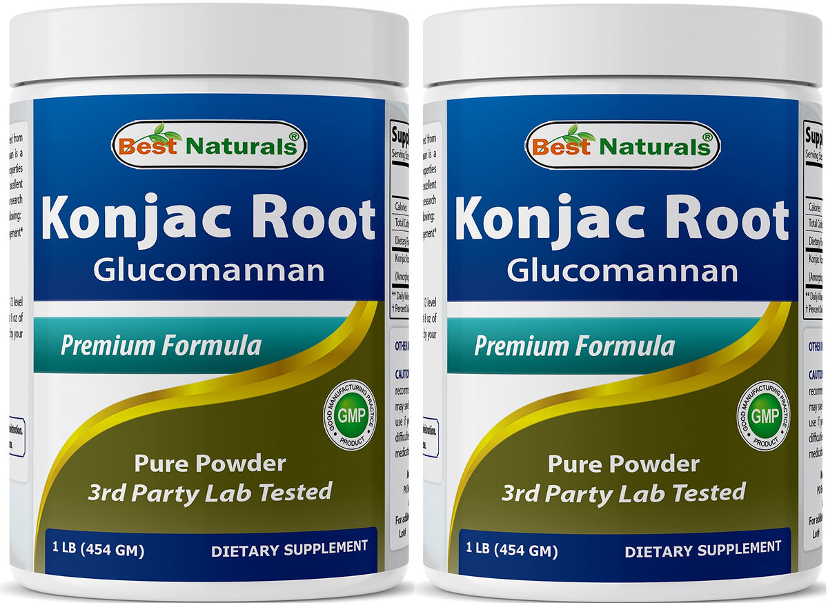 Best Naturals 2 Pack Konjac Glucomannan Root 1 Pound - 2000 mg per Ser