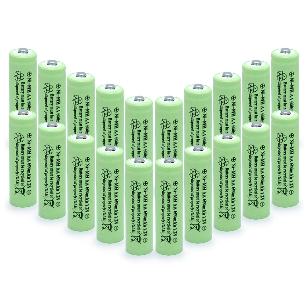 QBLPOWER AA Ni-MH 600mAh 1.2V Rechargable Solar Light Batteries for Ou