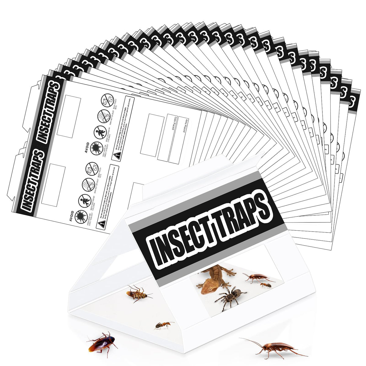 Roach & Spider Glue Traps Indoor 36 Pcs Insect Sticky Traps for Killin