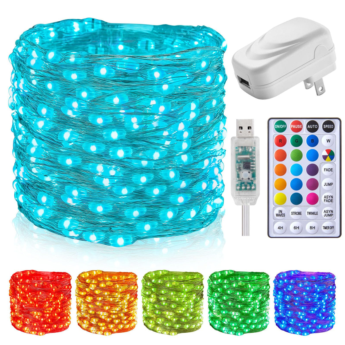 Minetom Color Changing Fairy String Lights: 66 Feet 200 Led Waterproof