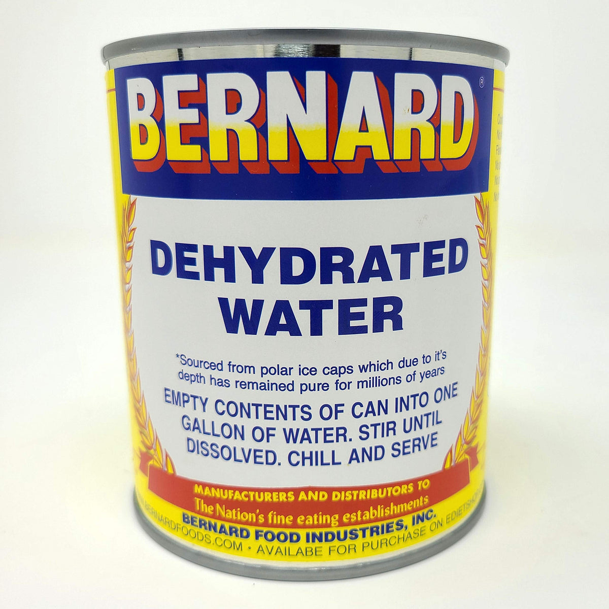 Bernard Food Industries Dehydrated Water 8oz Can. NEW Formula! Essenti