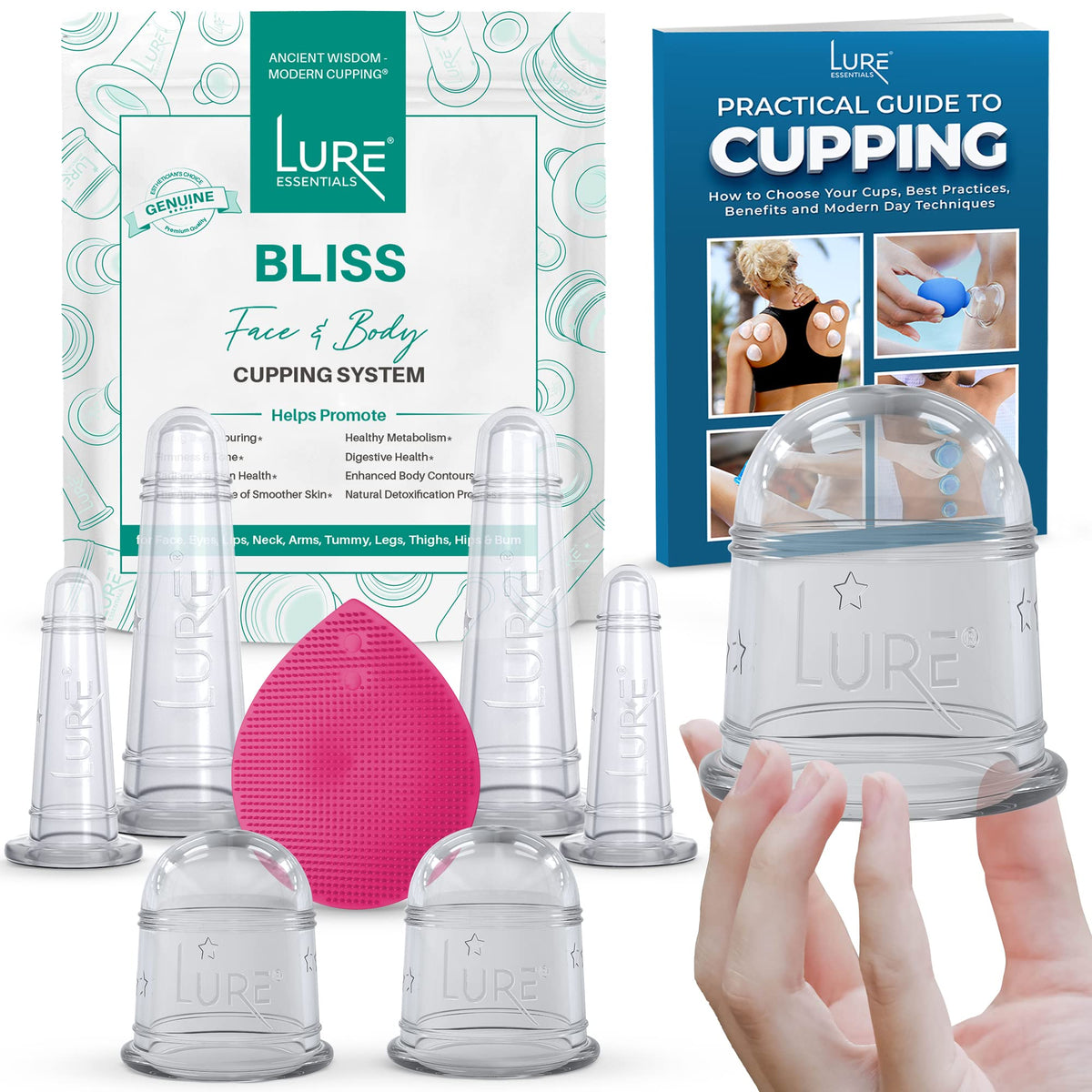 Bliss Face and Body Cupping Therapy Set – Includes Facial Cups for Cup