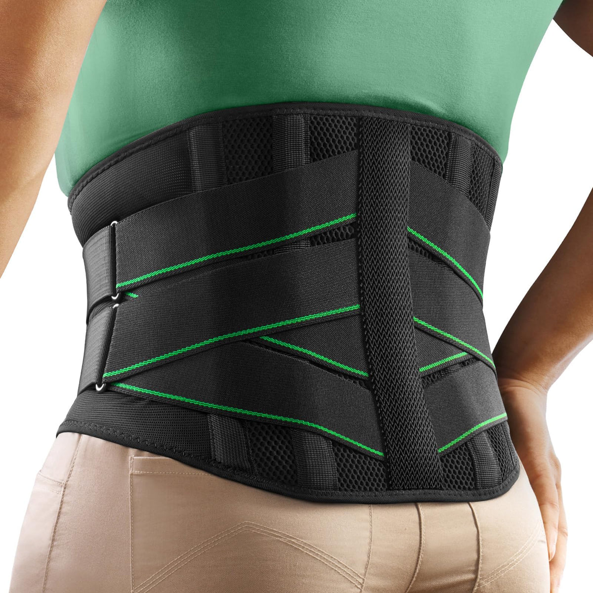 FREETOO Back Brace for Men Lower Back Pain with 7 Metal Stays, for Sci